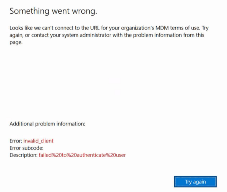 Fix Azure AD Join Invalid Client Error – techbloggingfool.com